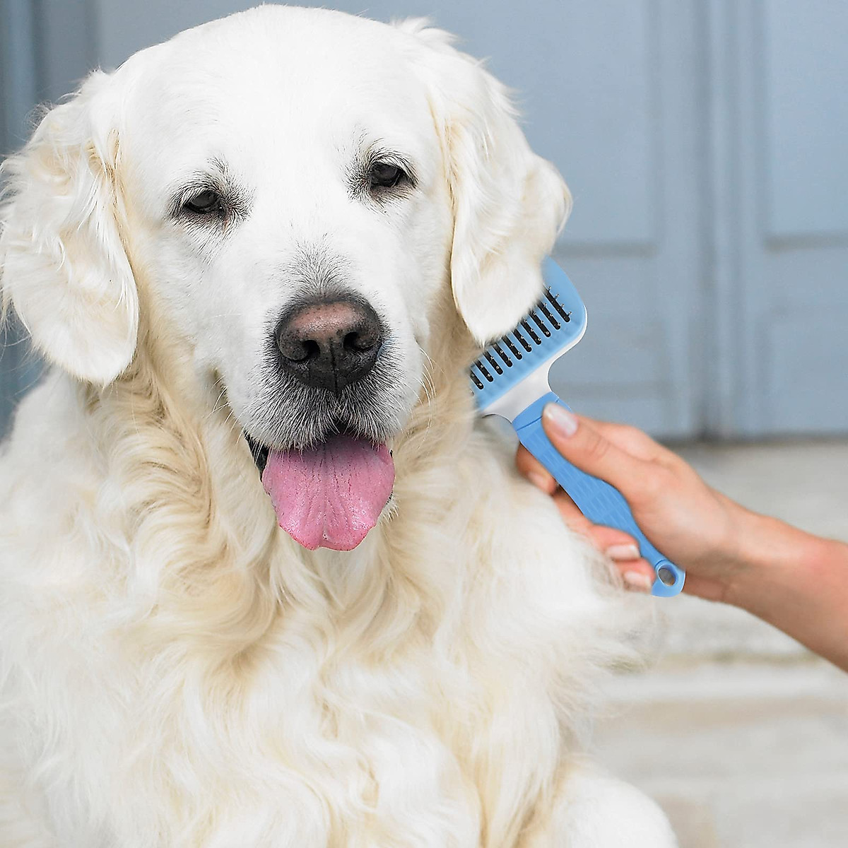 Dog Brush, Pet Deshedding Brush, Effectively Reduces Shedding by Up to 90% Gently Removes Loose Undercoat, Mats Professional Deshedding Tools for Pets with Short Hair and Long Thick Hair Dogs & Cats
