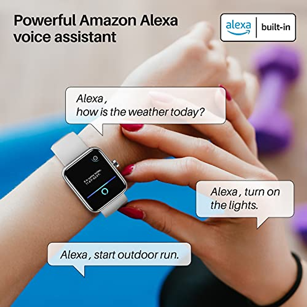 TOZO S2 40mm Mini Smart Watch Alexa Built-in Fitness Tracker with Heart Rate, Blood Oxygen and Sleep Monitor 5ATM Waterproof HD Touchscreen for Men Women Compatible with iPhone&Android Space Gray