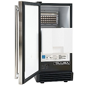 DUURA DI50 60Lb Premium Energy Star Clear Ice Cube Maker Machine for Built-in Undercounter or Freestanding Household Residential or Commercial Use, 15 Inch Wide, Silver