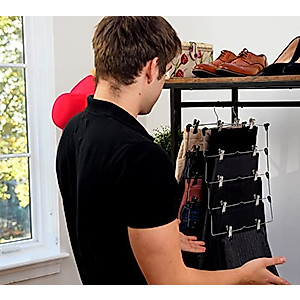 5-Tier Skirt Hangers with Clips (3 PK) Pant Hangers Space Saving Multiple Hangers in one Clothes Hangers with Clips Multiple Pants Hangers for Closet Bottom Hangers Metal Pants Hangers with Clips