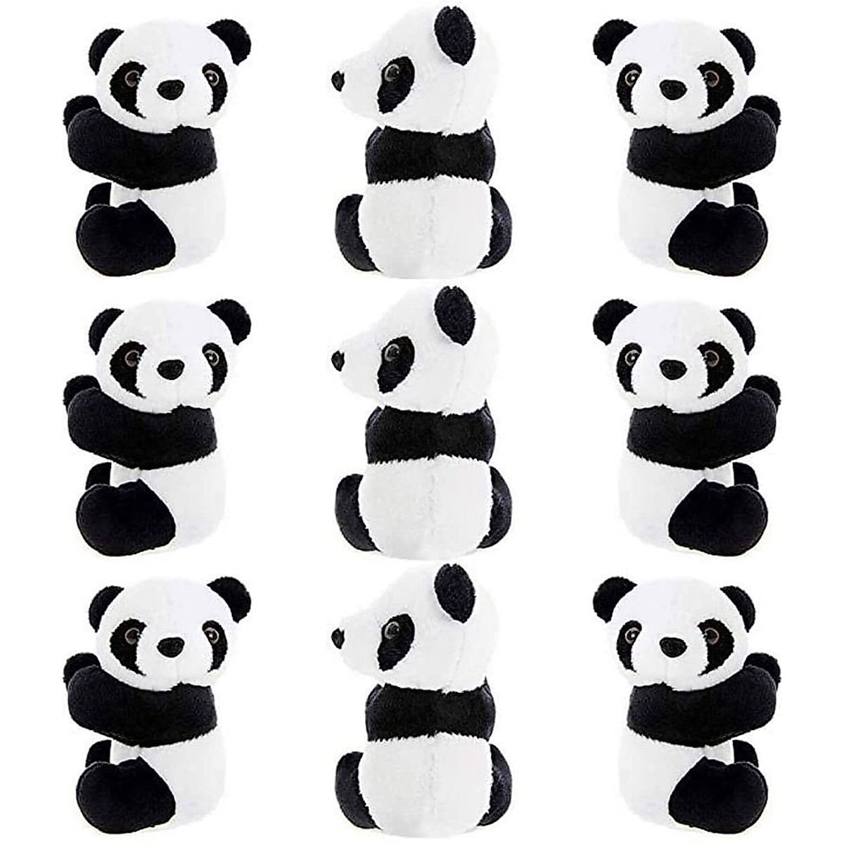 9 Pcs Finger Panda Plush 4 inch Panda Clips Curtain Holder Stand Note Memo Clips Photo Holder Cute Panda Toy Doll Finger Kids Toy,Home Decoration Plant Pots Bonsai Craft Decor,Chinese Style Souvenir