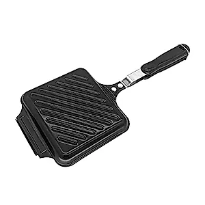 SYCOOVEN Sandwich Maker, Non-stick Grilled Sandwich and Panini Maker Pan with Handle, Double Sided Frying Pan Grilled Cheese Maker Flip Pan for Breakfast Toast Panini Waffle