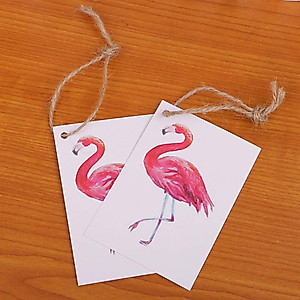 100pcs Kraft Paper Tags Gifts Tags Flamingo Printed Labels Hanging Cards Name Card Tag Price Tags Wedding Party Gift Tags