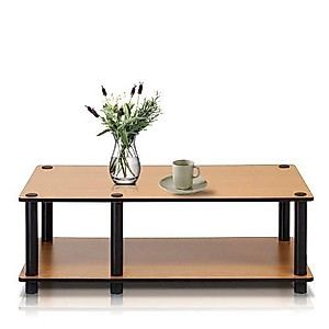 Furinno Just Mid Light Cherry Television Stand with Black Tube