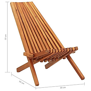 vidaXL Acacia Wood Folding Patio Lounge Chairs (Set of 2) - Weather-Resistant, Ergonomic & Easy to Store; Perfect for Indoor & Outdoor Use