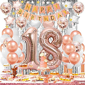 18th Birthday Decorations for Girls 18 Birthday Decorations for Girls 18 Balloon Numbers 18th Birthday Party Decorations