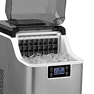 Newair NIM045SS00 45 lbs. Portable Countertop Clear Ice Maker with FrozenFall Technology, Custom Ice Thickness Controls, 24 Hour Timer, Large Viewing Ice Window, Perfect for Cocktails, Scotch, Soda