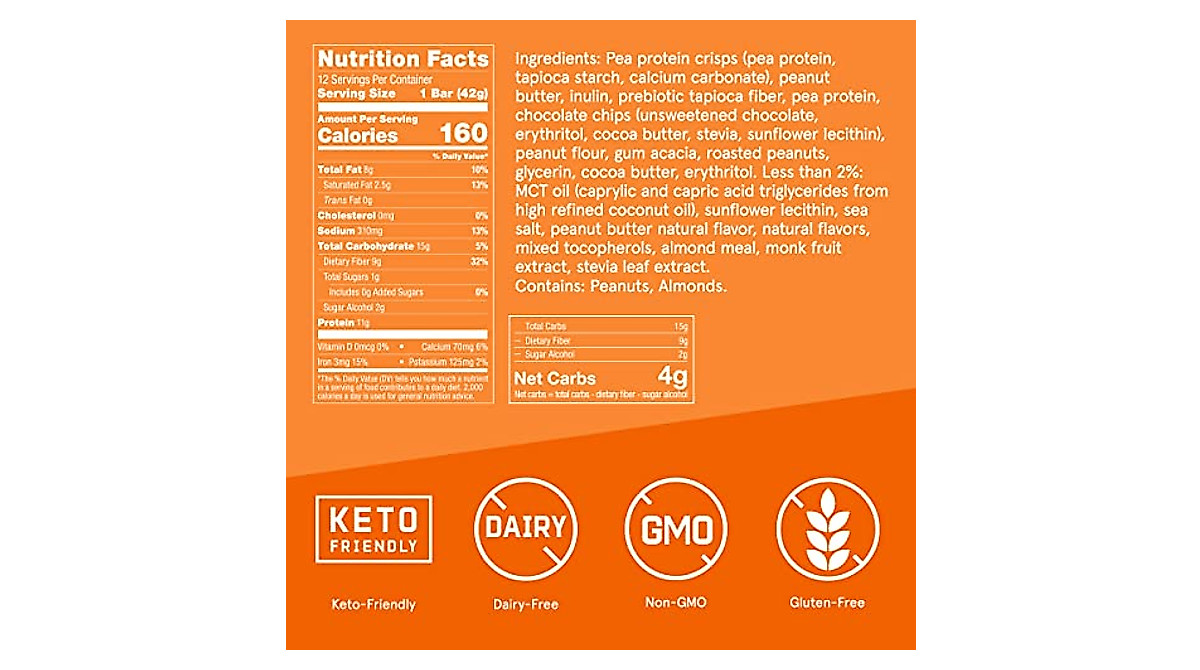 Bulletproof Peanut Butter Protein Bars – 12 Pack