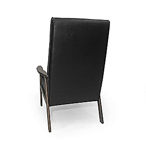 Christopher Knight Home Judy Accent Chair, Matte Black, Walnut