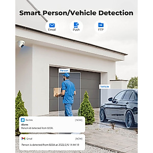 REOLINK 4K Security Camera Outdoor System, IP PoE Dome Surveillance Camera with Human/Vehicle Detection, 100Ft 8MP IR Night Vision, Work with Smart Home, Up to 256GB microSD Card, RLC-820A (Renewed)