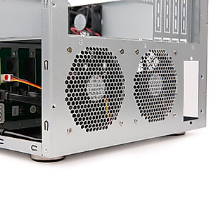 AUDHEID K7 8 Bay NAS Case, Computer Enclosures Compatible Micro-ATX Mini-ITX Motherboard, 3 x Fans, 8 x 2.5/3.5" Tray, Network Attached Storage Server for Home(Diskless)
