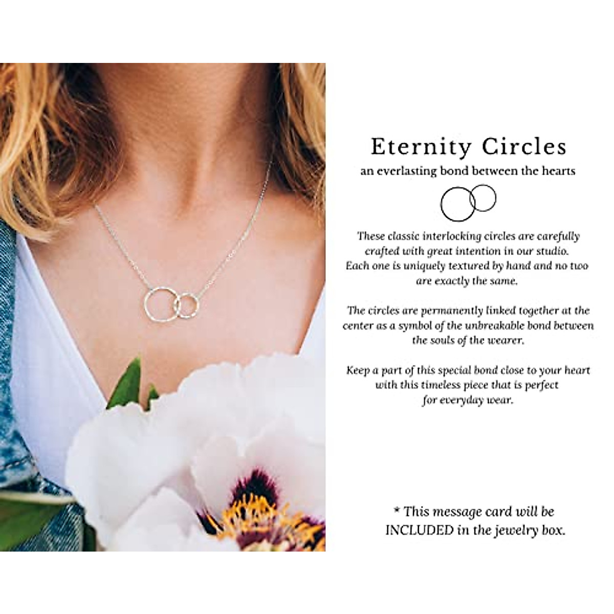 HOPE LOVE SHINE Eternity Circles Mom to Be Necklace - Sterling Silver Necklace - Ideal Gifts for New Mom, Expecting Mom, First Time Moms - Mothers Day Gift, Sterling Silver