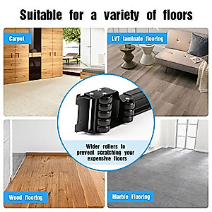 TheElves Extendible Appliance Rollers, Adjustable Appliance Slider, Heavy Duty Appliance Rollers with Wheels for Washing Machine, Washer and Dryer, Drawers,refrigerators, Support 660 LB-Black