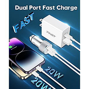 iPhone 14 13 Fast Charger [Apple MFi Certified], LUOSIKE 40W 2Port USB-C Car Charger + 20W USB C Wall Charger Block + 2 X 6FT Lightning Cable Fast Charging for iPhone 14 13 Pro Max Mini 12 11 XS, iPad
