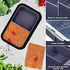 Webake Silicone Freezer Tray with Lid, 2 Cup Ice Cube Tray for Soup Sauce Meal Prep, BPA Free - Grey
