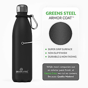 Stainless Steel Water Bottle – 25 oz Vacuum Insulated Double Wall with Screw Lid/Leak Proof Thermal Travel Sports Flask Coffee Canteen - 25 oz, Black