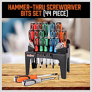 HORUSDY 44-Piece Magnetic Screwdriver Set with Go-Thru Steel Blades | High Torque, Plastic Racking
