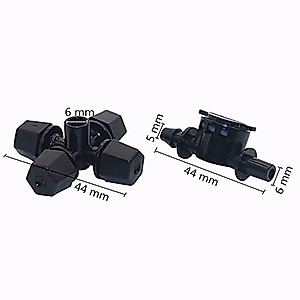 ZXCVB 20 Pcs Black Cross Fog Spray Nozzle Garden Sprayer with Anti-drip Cooling Mist System 1/4' Hose Atomizing Fog Pressure Spray