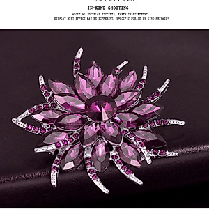 Pin Back Three Colors Gold Plated Rhinestone Crystal Bouquet Flower Scarf Pin & Brooch Turtle Brooch (Purple, One Size)