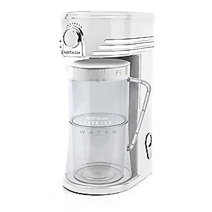 Nostalgia 3-Quart Iced Tea & Coffee Brewing System With Double-Insulated Pitcher, Strength Selector & Infuser Chamber, Also Perfect For Lattes, Lemonade, Flavored Water, White