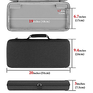 Geekria Full Size Keyboard Case, Hard Shell Travel Carrying Bag for 104~108 Key Computer Mechanical Gaming Keyboard, Compatible with Corsair K100 RGB Mechanical/ K95 RGB, Razer BlackWidow V4 Pro