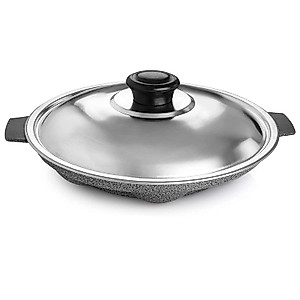 SRIYUG Non-Stick Appam Pan with Stainless Steel Lid, 6.5" x 6" x 1.5"