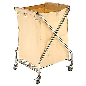 Laundry Basket Carts, Commercial Foldable Laundry Cart with Universal Wheels, Hotel/Laundry Room Sorter Cart, 60x60x89cm, More Stable and Sturdy Folding Laundry Basket-Yellow
