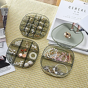 Sunkaioo Acrylic Jewelry Organizer,Stackable 3-Layers Clear Jewelry Box with Lid,Jewelry Boxes for Women Girls,Earring Organizer Display Holder for Earrings Ring Studs Bracelet Necklace Crafts(Green)