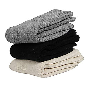 BomKinta Women Winter Solid Socks Thick Warm Wool Socks Cozy Crew Socks for Women Christmas Gift, Medium