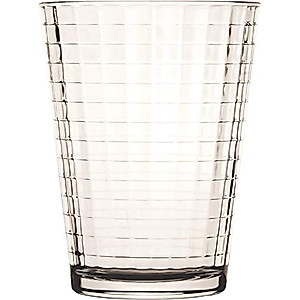 Circleware Matrix Juice Drinking Glasses, 4 piece Set, Heavy Base Tumbler Beverage Ice Tea Cups, Home & Kitchen Entertainment Glassware for Water, Milk, Beer, Whiskey Bar Decor, 7 oz, Clear