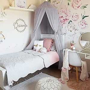 Bed Net, Elegant Color Netting Children Bed Net Canopy, Hanging The Screen Curtains or Netting Over a Queen or King Canopy Bed, Crib or Hammock (Gray)