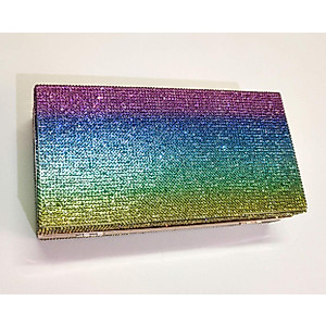 Classic Dollar Style Evening Bags With Diamond Shoulder Bag Wallet Clutch Crossbody Bag with Chain Strap (Multicolor)