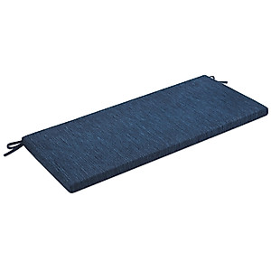 baibu Classic Solid Color Bench Cushion with Ties, Non-Slip Indoor Outdoor Rectangle Bench Seat Cushion Standard Size Foam Pad with Machine Washable Cover - One Pad Only (Dark Blue, 42x17x1.5in)