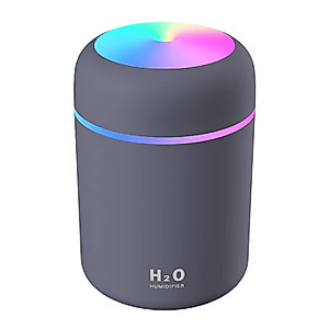 Gekestory Colorful Cool Mini Humidifier, Aromatherapy Essential Oil Diffusers, Cool Mist Humidifiers, Aroma USB Personal Desktop Humidifier for Bedroom, Car, Office. 2 Modes, Super Quiet (300ml Navy)