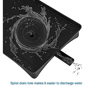 ANTOWIN Dish Drying Rack, Dish Drainer with Drip Tray, Anti-Rust Frame, Swivel Spout Large Storage Draining Board Design, Removable Cutlery Holder for Kitchen - Black with Dishwashing Brush