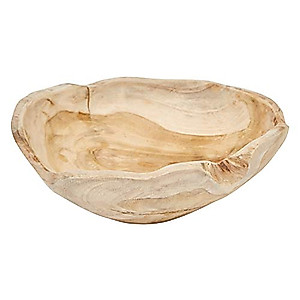 Creative Co-Op Teak Wood (Each Will Vary) Bowl, Brown