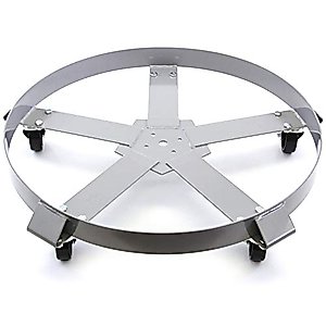 Extra Heavy Duty 55 Gallon Drum Dolly Swivel Casters Steel Frame Non Tip 1250 lbs 5 Wheel