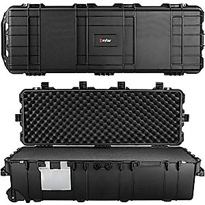 Eylar XXL 44 Inch Deep Heavy Transport Roller Gear, Camera, Tools, Equipment Hard Case Waterproof w/Foam Black
