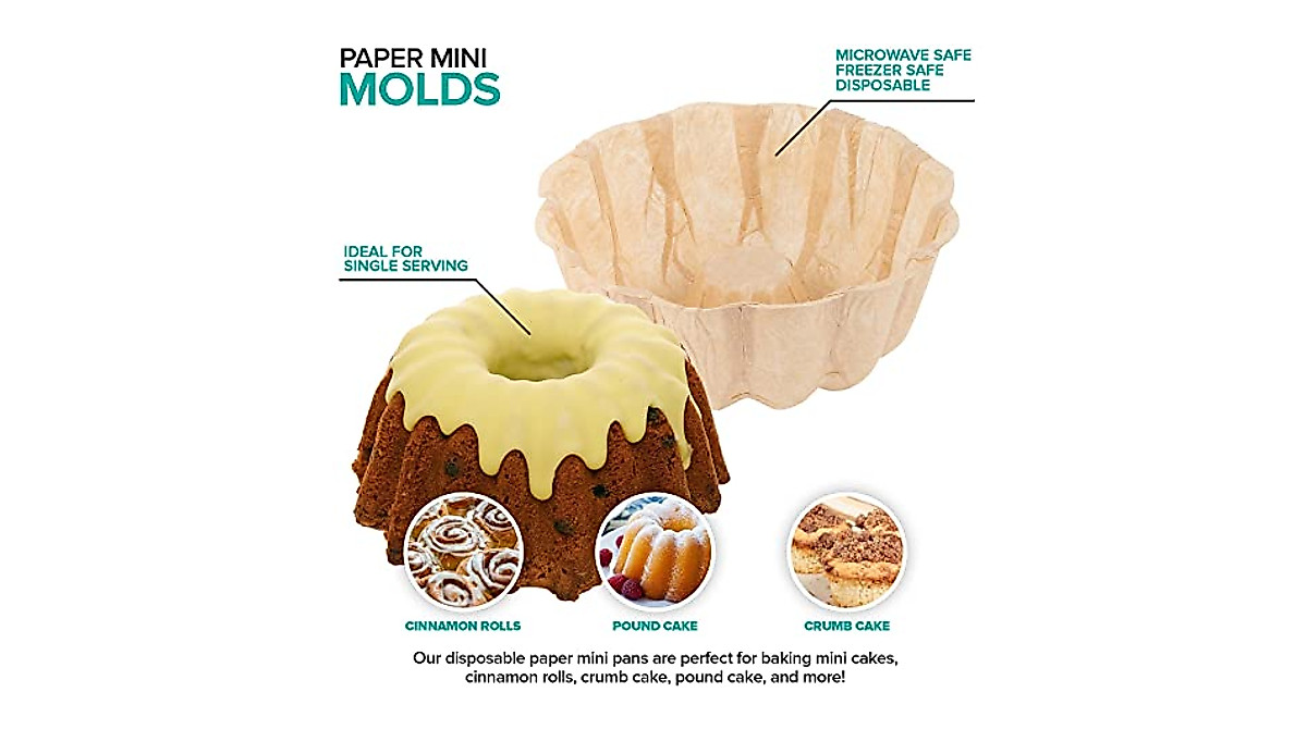 Stock Your Home Mini Fluted Tube Pans - 25 Pack For Easy Baking
