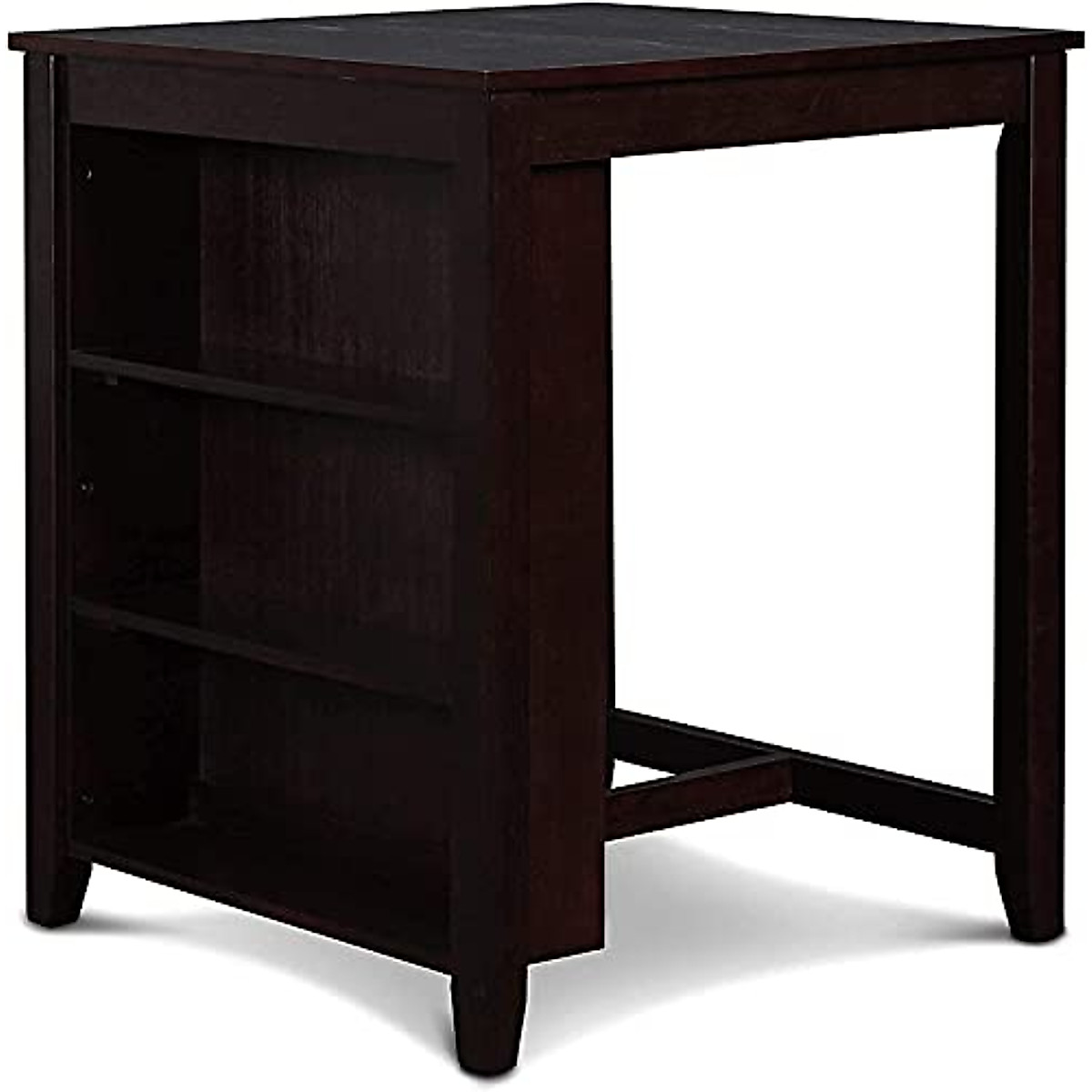 New Classic Furniture Gia Counter Table with Two Chairs and Storage Shelf, 30-Inch, Ebony