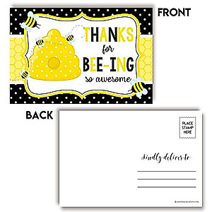 Funny Puns Gratitude & Appreciation Themed Thank You Blank Postcards To Send To Friends, Family, Customers, 4"x6" Fill In Notecards (6 different designs) by AmandaCreation (30)