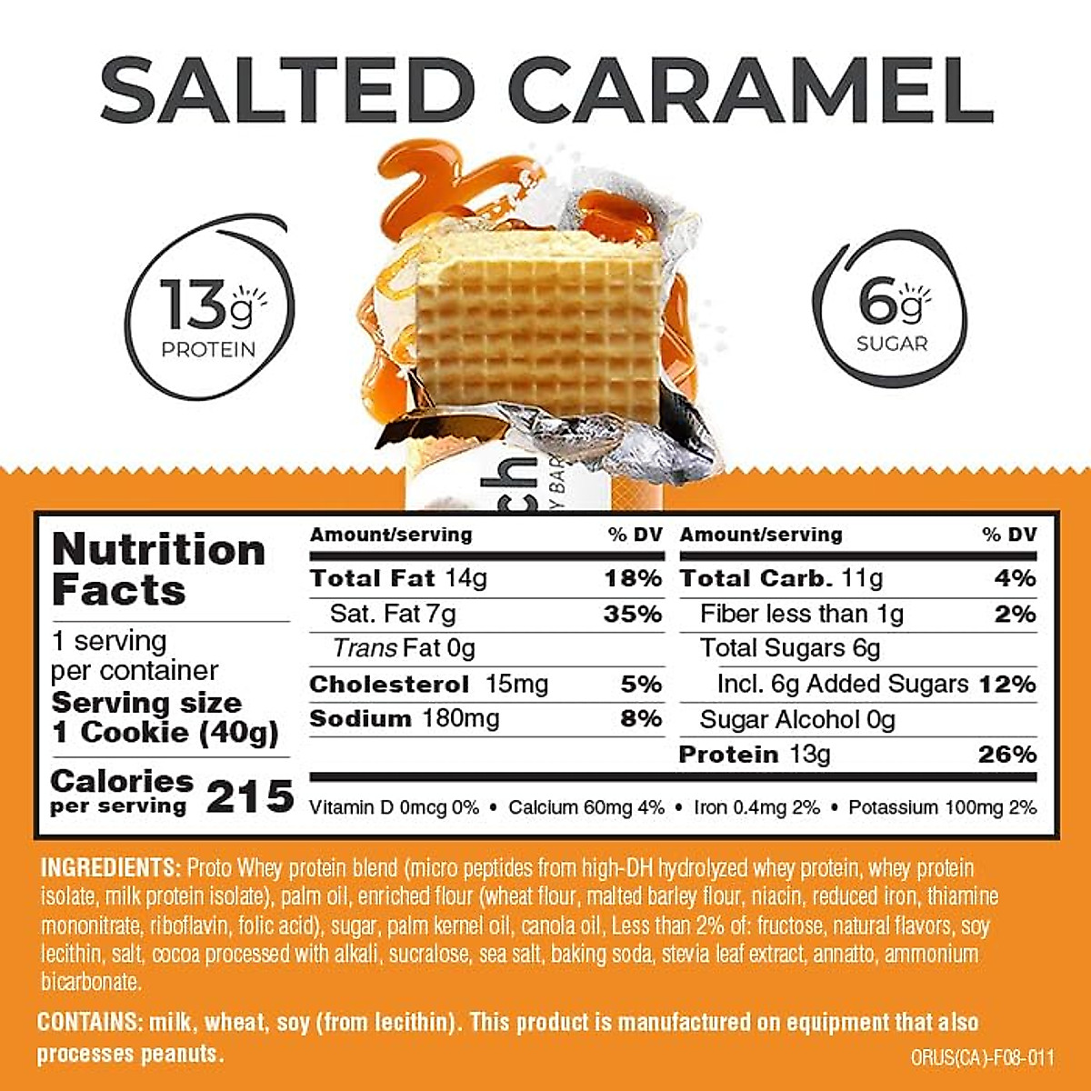 Power Crunch Protein Wafer Bars, High Protein Snacks with Delicious Taste, Salted Caramel, 1.4 Ounce (12 Count)