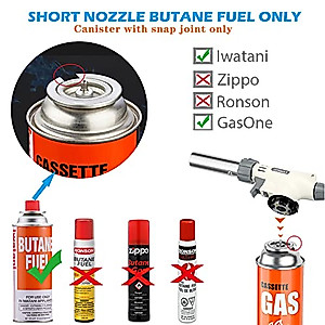 2 Pcs Butane Torch Head Master Torches Kitchen Blow Torch Chef Cooking Torches Lighter Adjustable Flame With Safety Lock Culinary Torch For Creme Brulee BBQ Butane Gas Not Included