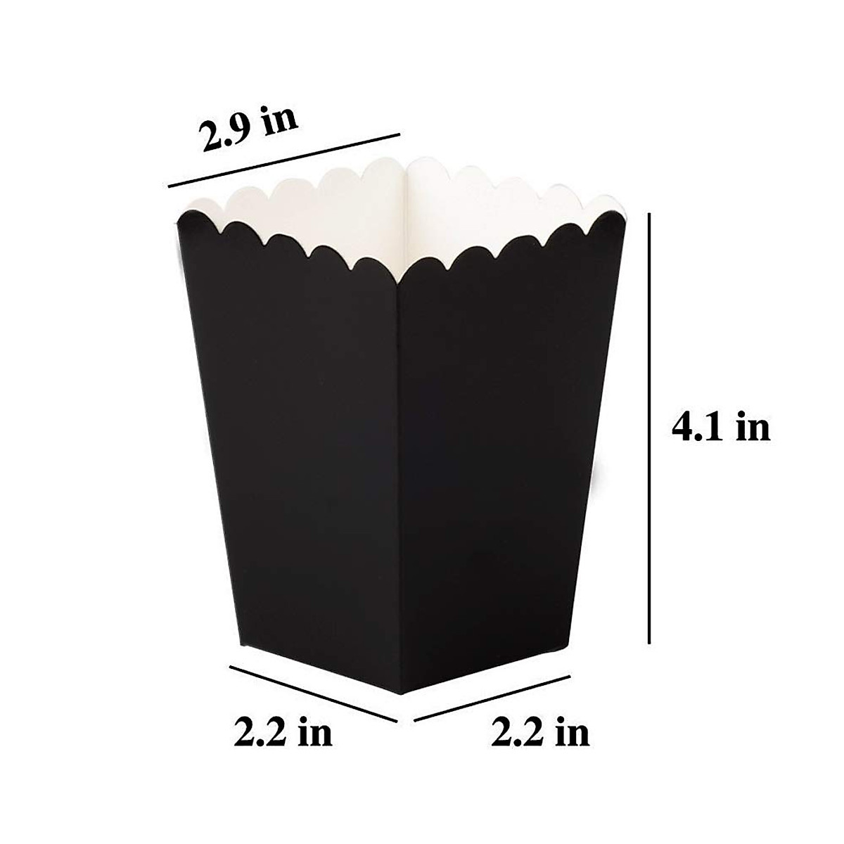 Black Popcorn Boxes Mini Paper Popcorn Box Cardboard Popcorn Container for Party, Pack of 12