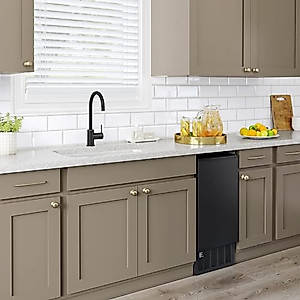 EdgeStar IB450BL 50 Lb. 15 Inch Wide Undercounter Clear Ice Maker - Black Stainless Steel