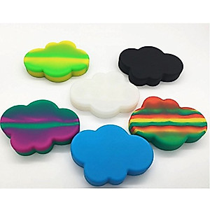 FWD Non Stick Silicone Cloud Shape Jar Container and 1 Stainless Steel Tool Random Colors (3 Pack) (3, 85ML)