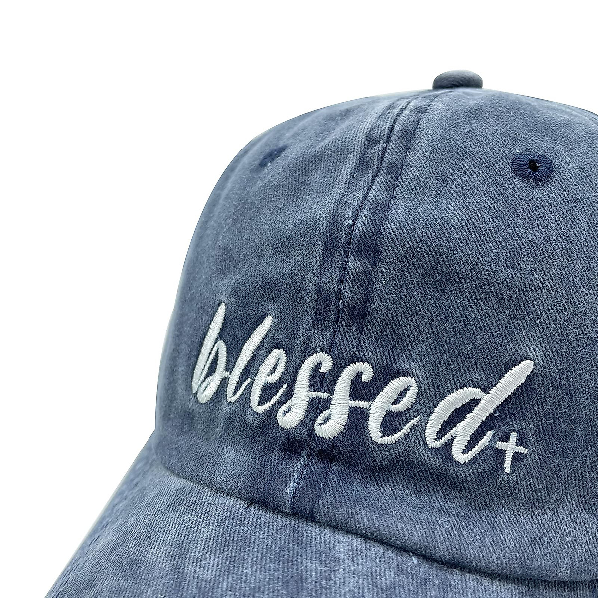 Waldeal Women's Embroidered Blessed Washed Cotton Dad Hat Low Profile Baseball Cap Navy