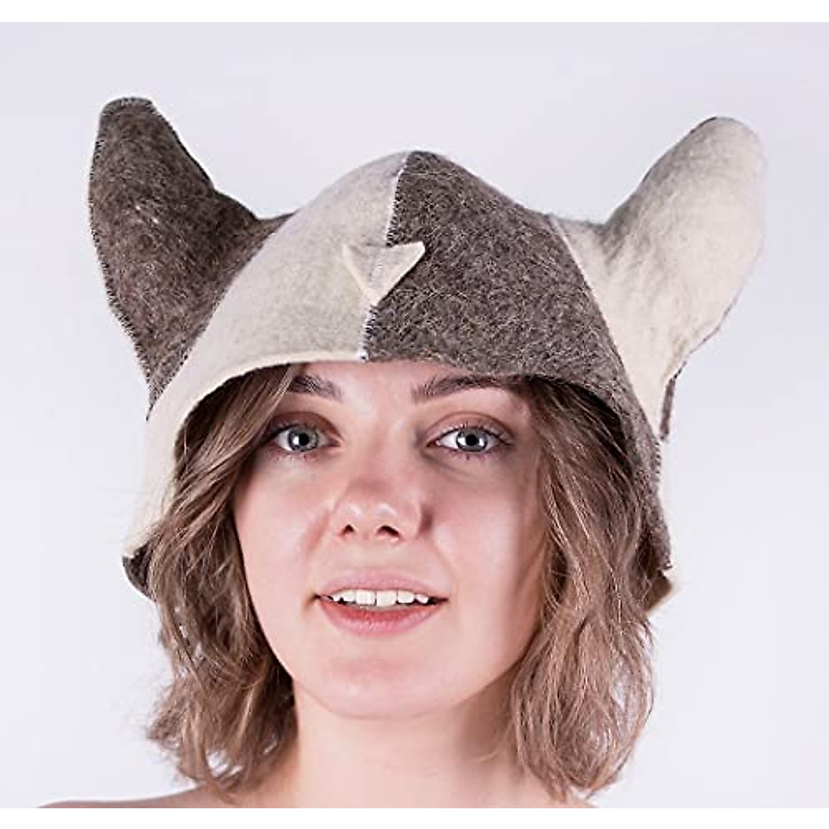 Wool Viking Sauna Hat Sauna Hat Finnish - Ukraine Sauna Hat Wool - Russian Banya Hat for Men - Sauna Hat for Men Sauna Hats Russian White and Gray