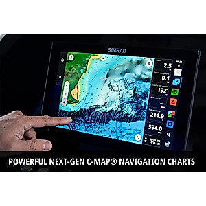 Simrad NSX 3007 - Chartplotter Fish Finder with Active Imaging 3-in-1 Transducer and C-MAP Discover X Charts, Black
