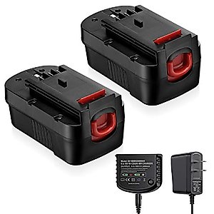 Powerextra 2Pack 3.7Ah 18V HPB18 Battery Compatible with Black and Decker HPB18 244760-00 A1718 HPB18-OPE A18 Firestorm FS180BX FS18BX FS18FL FSB18 and 9.6V-18V Charger (2 Batteries and 1 Charger)